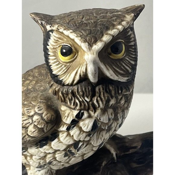 Vintage | Accents | Vintage 7s Cottagecore Homco 5 Owl Ceramic Brown ...